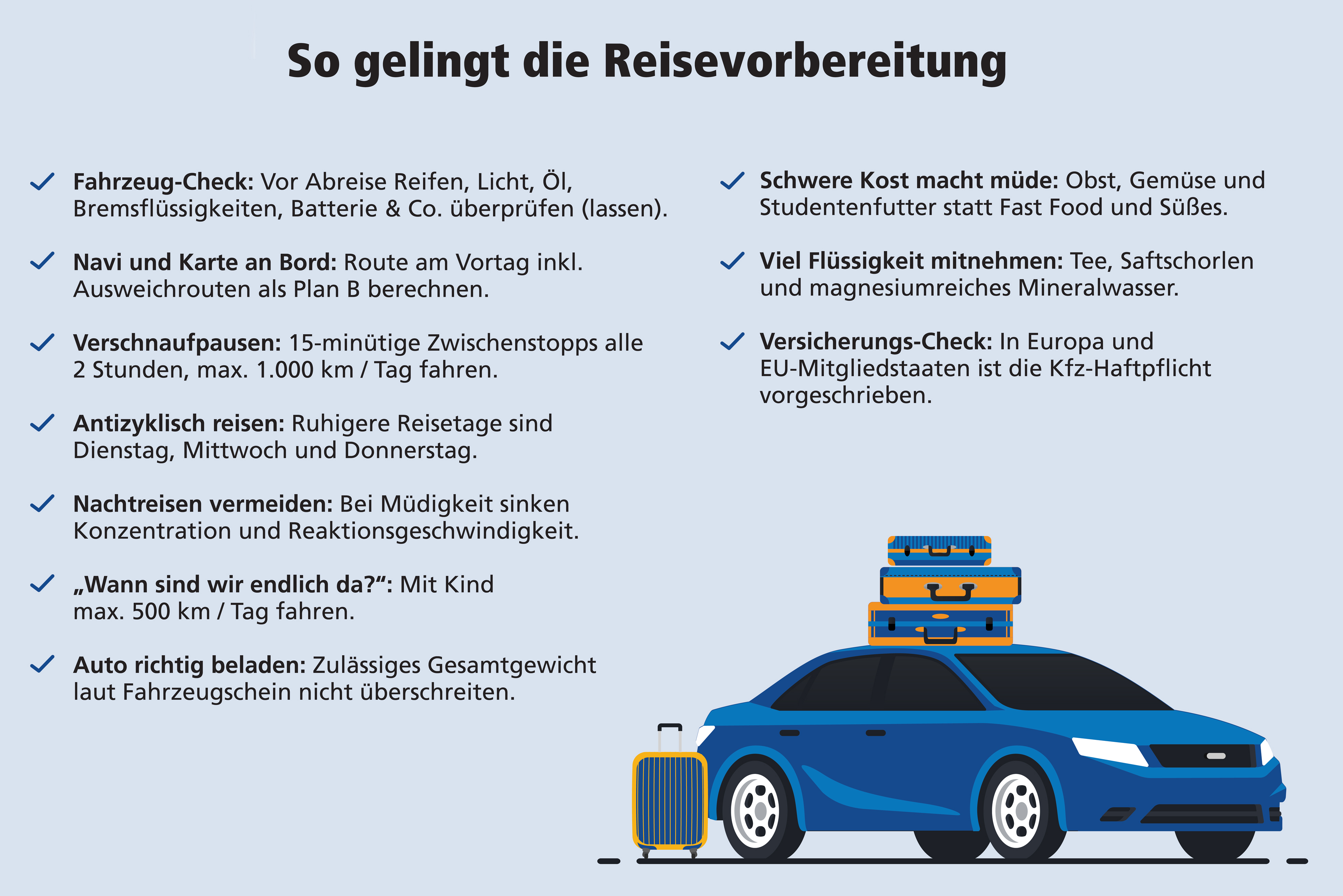 Autoreisen: Sicher unterwegs auf vier Rädern
